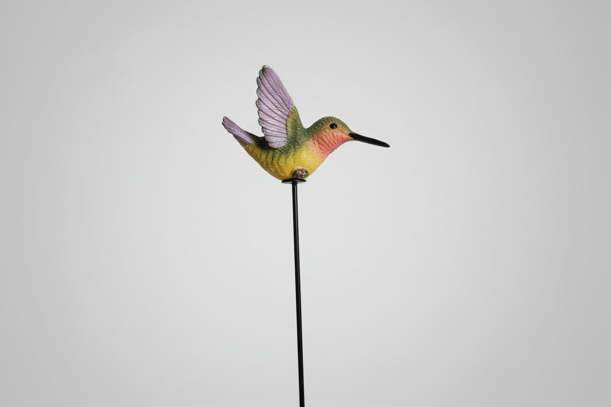 3 Assorted Poly Hummingbird on Pole – Wright's Market