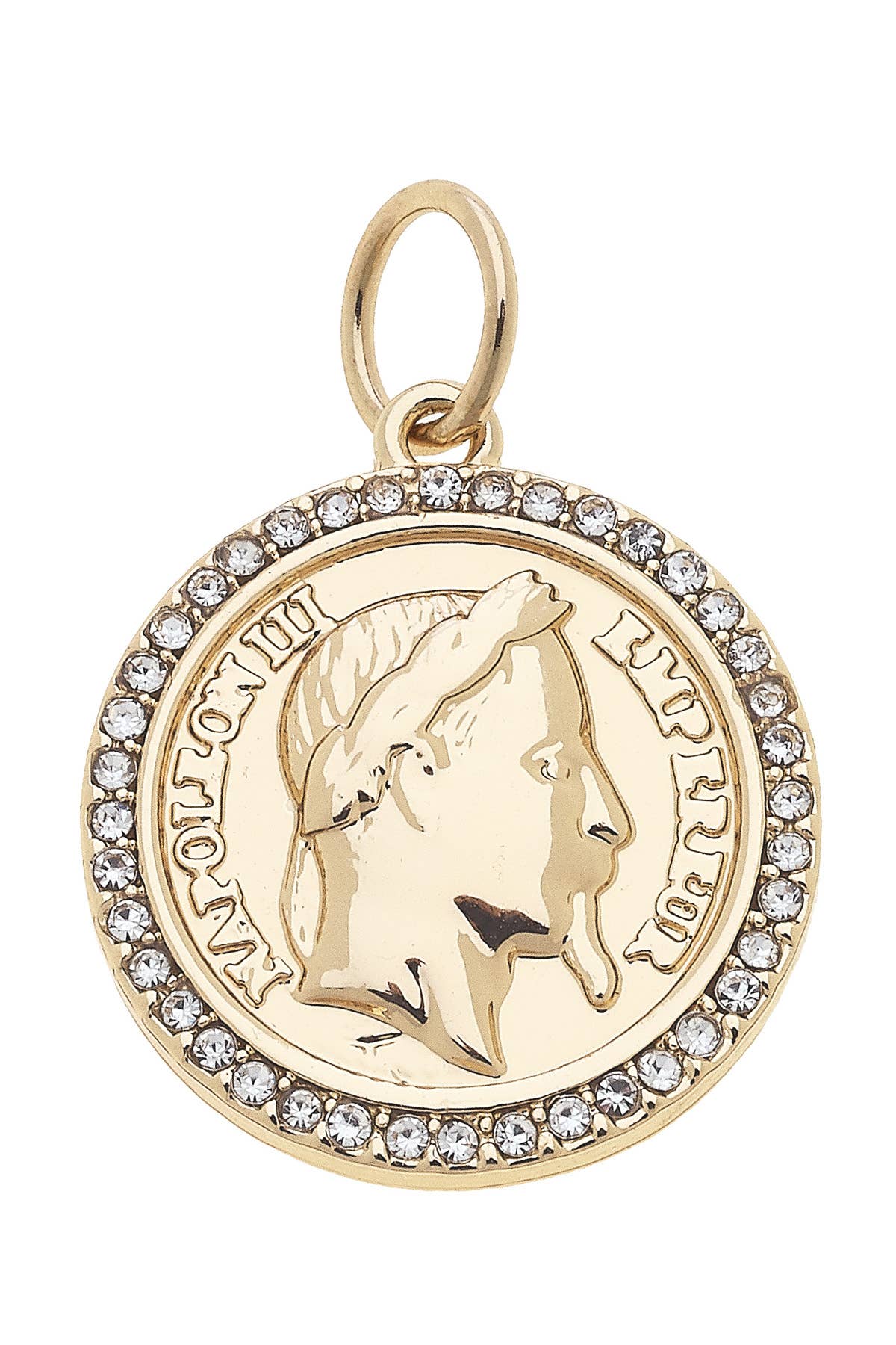 Pave Coin Charm in Shiny Gold – Wright's Market